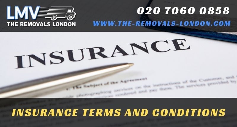 Terms of Removals Insurance | THE REMOVALS LONDON